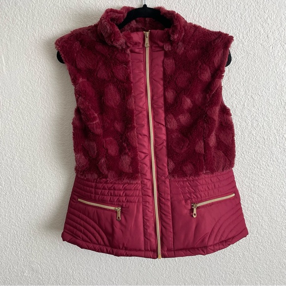 Platini | Jackets & Coats | Nwt Platini Red Cherry Pink Embossed Fleece ...